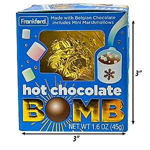 Hot Chocolate Bombs with Marshmallows Hot Cocoa Bomb Melting Balls, Individual Packets Gift Set Holiday Stocking Stuffers Christmas Decor Mugs Gifts with Nosh Pack Mints (12 Pack)