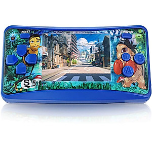 JJFUN Retro Handheld Game Console for Kids, Built-in 182 Classic Games Arcade Entertainment Gaming System, 2.5" LCD Portable FC TV-Out Video Game Player for Children-Green