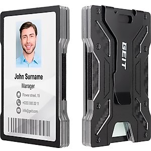 GEIT Minimalist Wallet for Men, Slim Aluminum Metal Mens Wallet with Magnetic ID Card Holder, RFID Blocking Credit Card Wallet with Money Clip