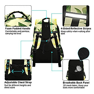 ALAZA Custom Lemon Backpack Personalized Your Name Text Bookbag Girls Kids School Book Bags 3rd 4th 5th Grade Laptop Casual Daypack Travel Shoulder Bag with Chest Strap