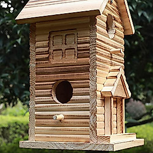 STARSWR Bird House,Outdoor Bird Houses for Outside Clearance,2 Hole Wooden BlueBirdHouse Finch Cardinals Hanging Birdhouse Nesting Box for Wild Bird Viewing