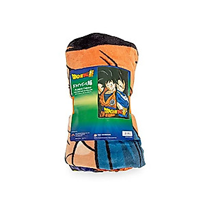 Dragon Ball Super Goku & Vegeta Fleece Throw Blanket | Plush Soft Polyester Cover For Sofa and Bed, Cozy Home Decor, Luxury Room Essential | Anime Manga Gifts For Adults, Teens | 45 x 60 Inches