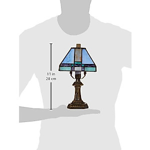 Dale Tiffany 8706 Tiffany/Mica One Light Accent Table Lamp from Miniature Collection in Bronze/Dark Finish, 6.00 inches, Antique Brass