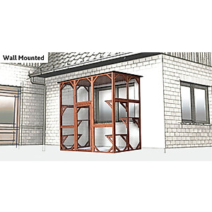 TRIXIE Outdoor Catio, Cat Enclosure with Roof, Large Cat Playpen with Platforms, Cat House, Cat Cage, Run-71 Inch