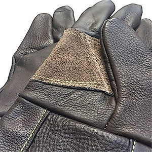 ACOMOO Thorn Proof Gloves Cowhide Leather Gardening Gloves with Long Gauntlet to Protect Your Arms Until the Elbow For Man and Woman (Black)