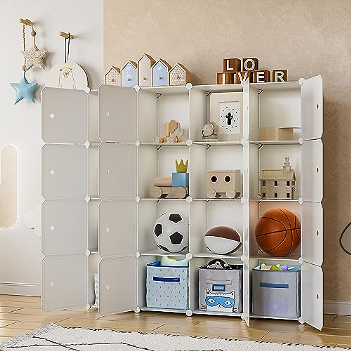 GIMTRR 8-Cube Closet Organizer, White, Portable Storage System, 30 x 30 x 30cm