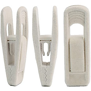 Velvet Hanger Clips for Velvet Hangers - 24 PCS Beige Non-Slip Velvet Clip for Pants Suit Skirt Hanger, Strong Velvet Clips Fit for Ivory Velvet Hangers (Beige)