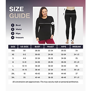 Thermajane Long Johns Thermal Underwear for Women Fleece Lined Base Layer Pajama Set Cold Weather (2X-Large, Black)