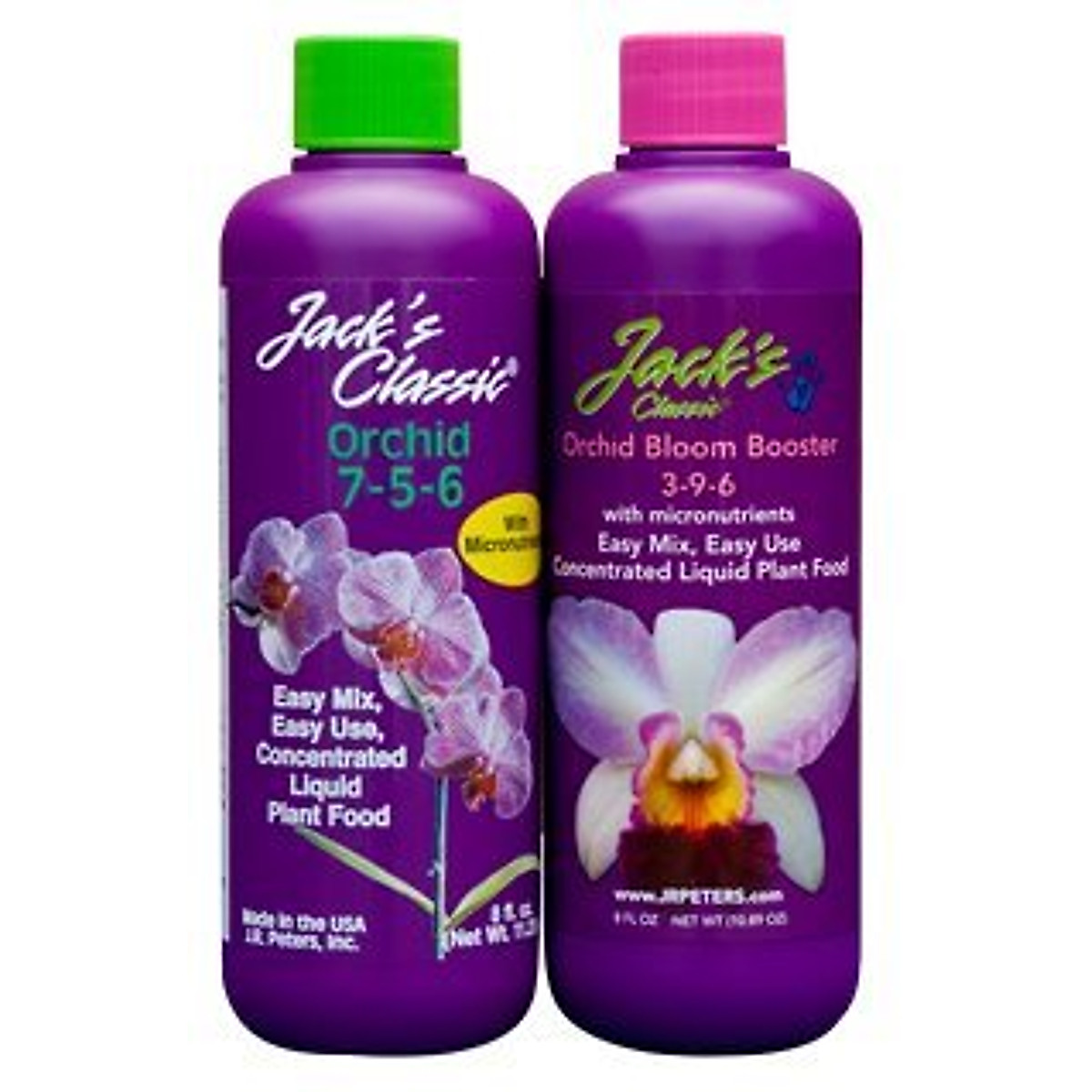 Jack's Orchid Liquid 8oz Grow 7-5-6 & Orchid Bloom 3-9-6