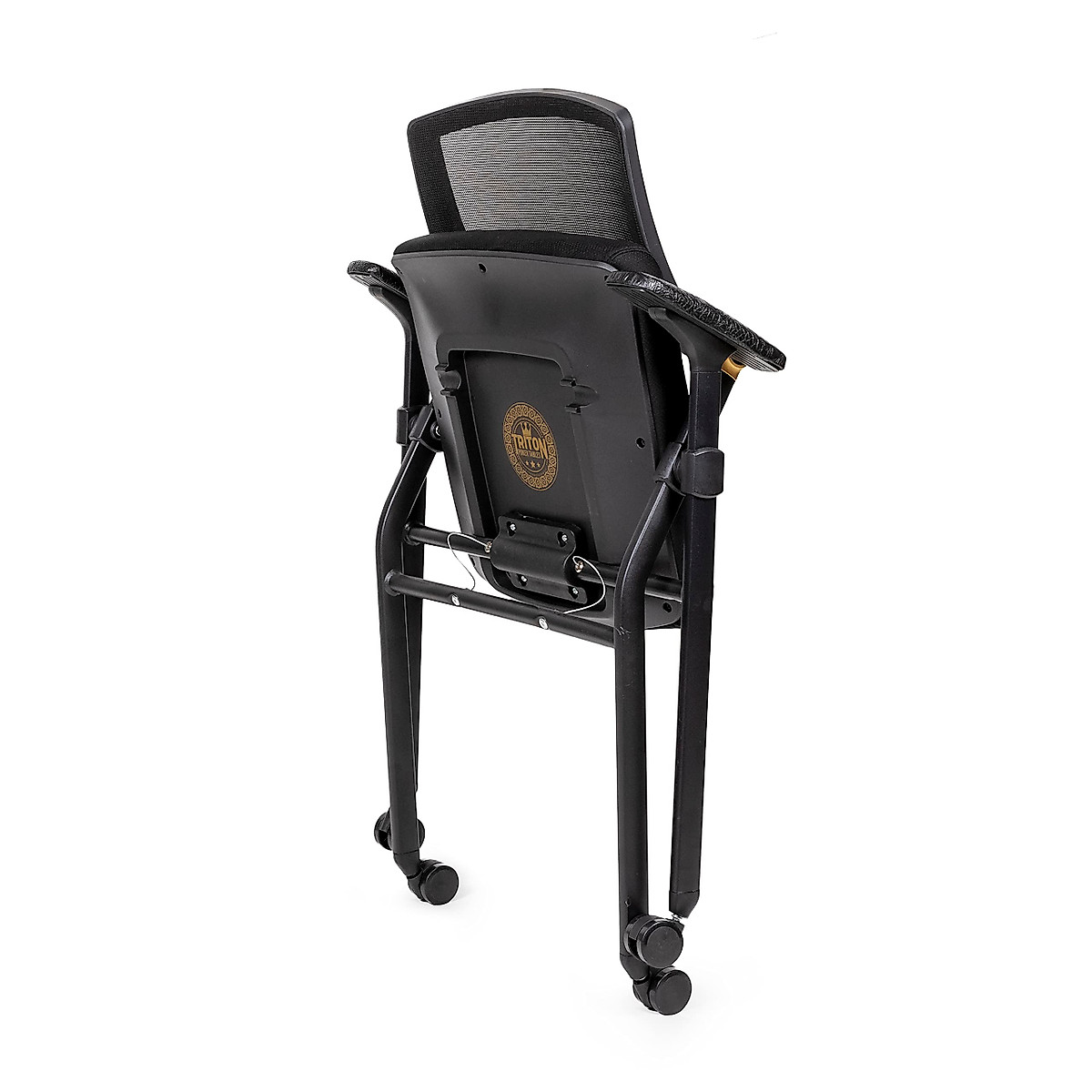 Triton Premium Poker Table Chair - Foldable and Long-Lasting Chairs with Padded Seats and Leather Armrests, Luxurious Vegas Style Casino Experience at Home (10 Chairs)