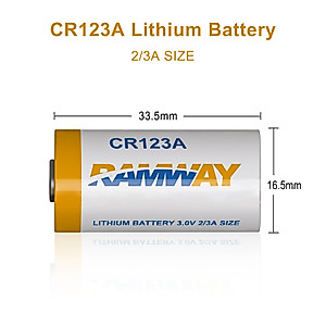 CR123A 3V Lithium Battery 12 Pack, CR123 Lithium Battery, 3 Volt 123A Lithium Batteries, 10 Years Shelf Life Long-Lasting 123 Lithium Batteries for Home Safety Security Devices, Camera, Flashlight