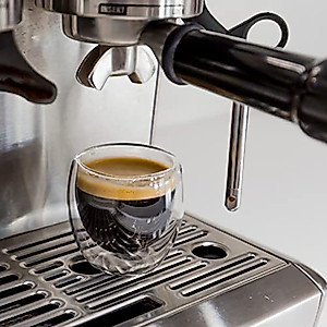 Youngever 4 Pack Espresso Cups, Double Wall Thermo Insulated Espresso Cups, Glass Coffee Cups (3.5 Ounce)