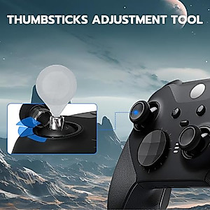 Mcbazel 13 in 1 Metal 6 Swap Thumbsticks Joysticks, 4 Trigger Paddles, 2 D-pads with Adjustment Tool and Carry Case for Xbox One Elite Series 2 Controller - Black