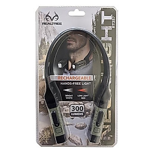 EZRED RT357, Real Tree 300 lumen Neck Light, Red and White light, For Hands-Free Lighting, Hunting, Fishing Light
