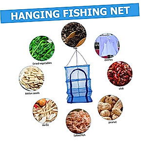 BESPORTBLE Foldable Fish Cage Vegetable Dryer Food Dryer Rack Hanging Basket Dryer Fruit Dryer Mesh Hanging Net Shrimp Fish Drying Net Hanging Clothes Drying Rack Fruit Hanging Net Nylon Mesh