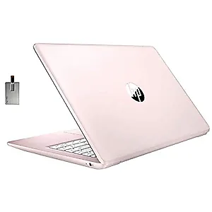 2021 HP Stream 14" HD SVA Laptop Computer, Intel Celeron N4000 Processor, 4GB RAM, 64GB eMMC Flash Memory, Webcam, 1-Year Office, Intel UHD Graphics 600, Win 10S, Rose Pink, 32GB SnowBell USB Card