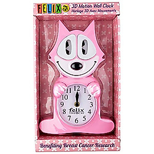 NJ Croce CL 600-P Felix The Cat Motion Clock - Pink