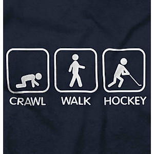 Brisco Brands Crawl Walk Hockey Street Sign Humor Baby Romper Boys or Girls