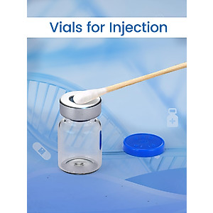 5ml Glass Vials for Injections, Self-Healing Injection Port, Empty Vials for Injections with Sealed Cap (10 Pack)