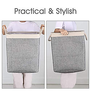 DYD Laundry Basket with Handles & Brackets Large Hamper for Kid Girl Collapsible Washing Bin Built-in Lining for Bedroom Dorm Toy Clothing Storage