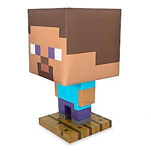 Minecraft Steve Figural 13-Inch LED Desk Lamp | Mood Light For Nightstand Table, Shelf