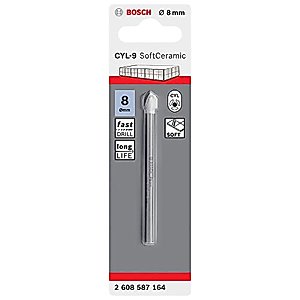Bosch Professional 1x CYL-9 SoftCeramic Tile Drill Bit (for Soft Ceramic Tiles, Ø 8 x 80 mm, Accessories Drill Driver)