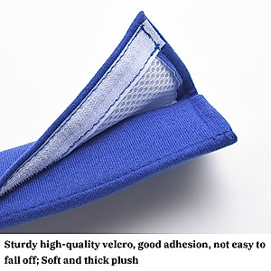 BESULEN Auto Seat Belt Cover, 2 Pack Car Safety Seatbelt Shoulder Pad for More Comfortable Driving, Universal Soft Harness Pad for Backpack Handbag Camera Straps, Compatible with All Cars (Blue)