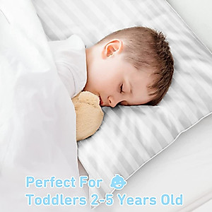 Toddler Pillow,13 x 18 Toddler Pillows for Sleeping,Machine Washable Kids Pillow, Perfect for Travel,Toddlers Cot(Not Included Pillowcase)
