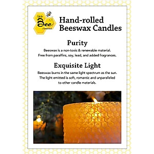 4 Inch x 4 Inch Hand Rolled Beeswax Pillar Candle by Little Bee of Connecticut
