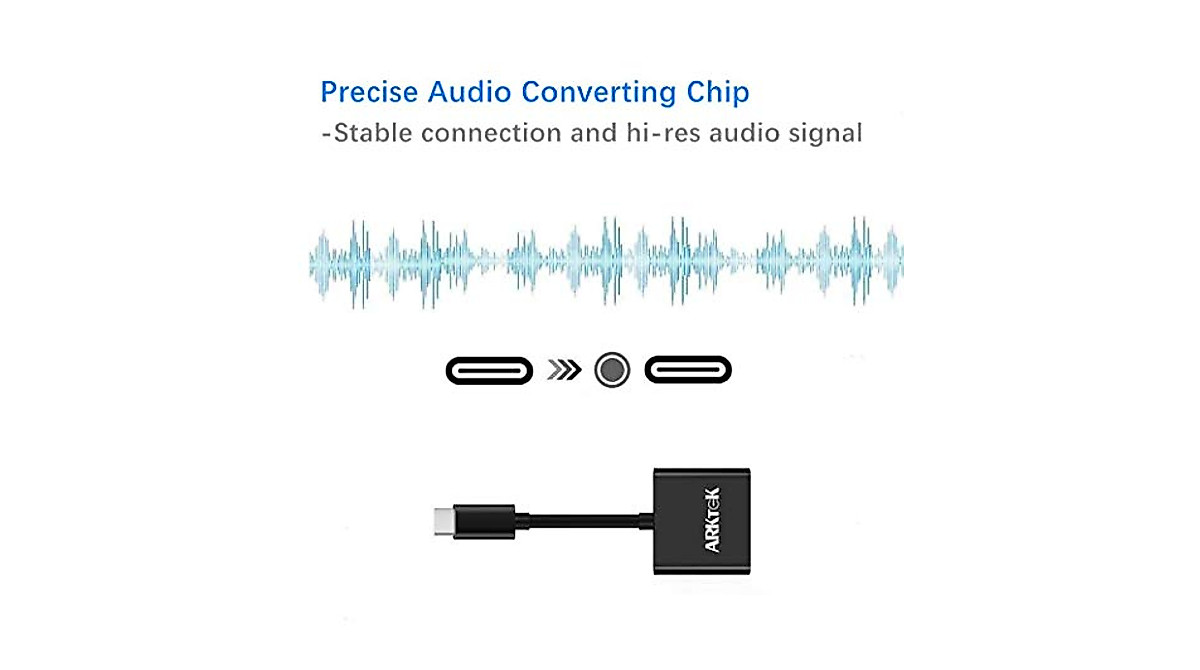 ARKTEK USB-C to 3.5mm Audio Adapter - Hi-Res Sound