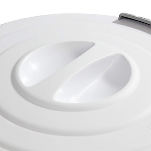 Sterilite 24 Qt Latching Utility Can w/ Lid, Bin to Store Sand, Rock Salt, Soil, Pet Food or Birdseed in the Garage or Mudroom, White, 6-Pack