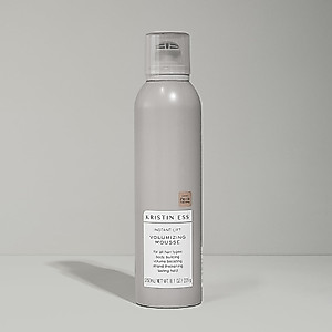 Kristin Ess Hair Instant Lift Volumizing Mousse with Castor Oil - Boosts Volume + Thickens, Body Building, Lasting Hold, Non Sticky, For Curly, Wavy + Straight Hair, 8.1 Oz