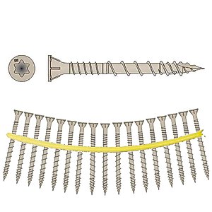 Simpson Strong-Tie DSVT2S Deck-Drive DSV Wood Screw (Collated) — 10 x 2 in. T25 6-Lobe, Tan (1500-Qty)