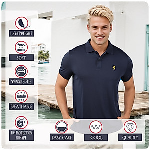Albert Morris Mens Polo Shirts Polo Shirts for Men, Shirts for Men, Short Sleeve Mens Shirts (4 Pack), American Classics, X-Large