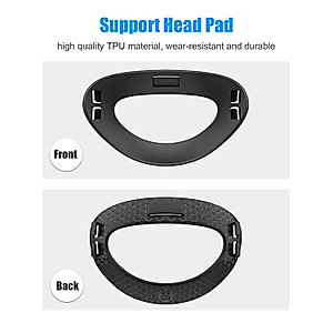 AMVR Head Strap Attachment for Oculus Quest 2, Soft TPU Elite Strap Back Pad VR Accessories Compatible with Meta Quest 2, Reduce Head Pressure to Enhance Comfort and Game Experience（ No Strap, Black）