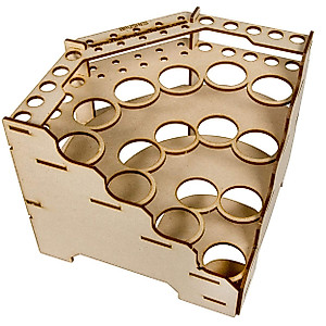 The Broken Token Modular Paint Rack w/ 35mm Holes - 90° Wedge - Multiple Organizer for Paint Bottles, Pots, and Brushes in Tiered Layout - Customize Your Pieces with Easy Organization & Access
