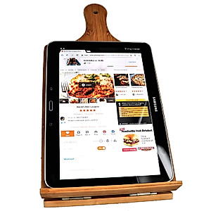 Grammy Gift Recipe Cookbook Holder Stand - Engraved Bamboo Cutting Board Foldable Chef Easel Metal Hinges Kickstand iPad Tablet Compatible Christmas Birthday Mother's Day Kitchen Decor (7.25x13.5)
