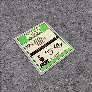 Car Sticker Motorcycle Oil Tank Box Bike Fire Hydrant Decal Vinyl Bumper for Warning NOS Nitrous Oxide Systems Oxidizer 2PCS 100x80mm (C Green)