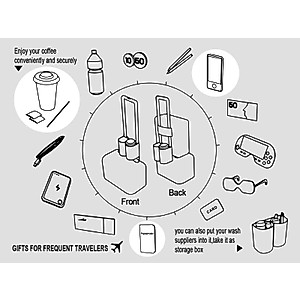 riemot Luggage Travel Cup Holder Free Hand Drink Carrier - Hold Two Coffee Mugs - Fits Roll on Suitcase Handles - Gifts for Flight Attendants Travelers Accessories Red