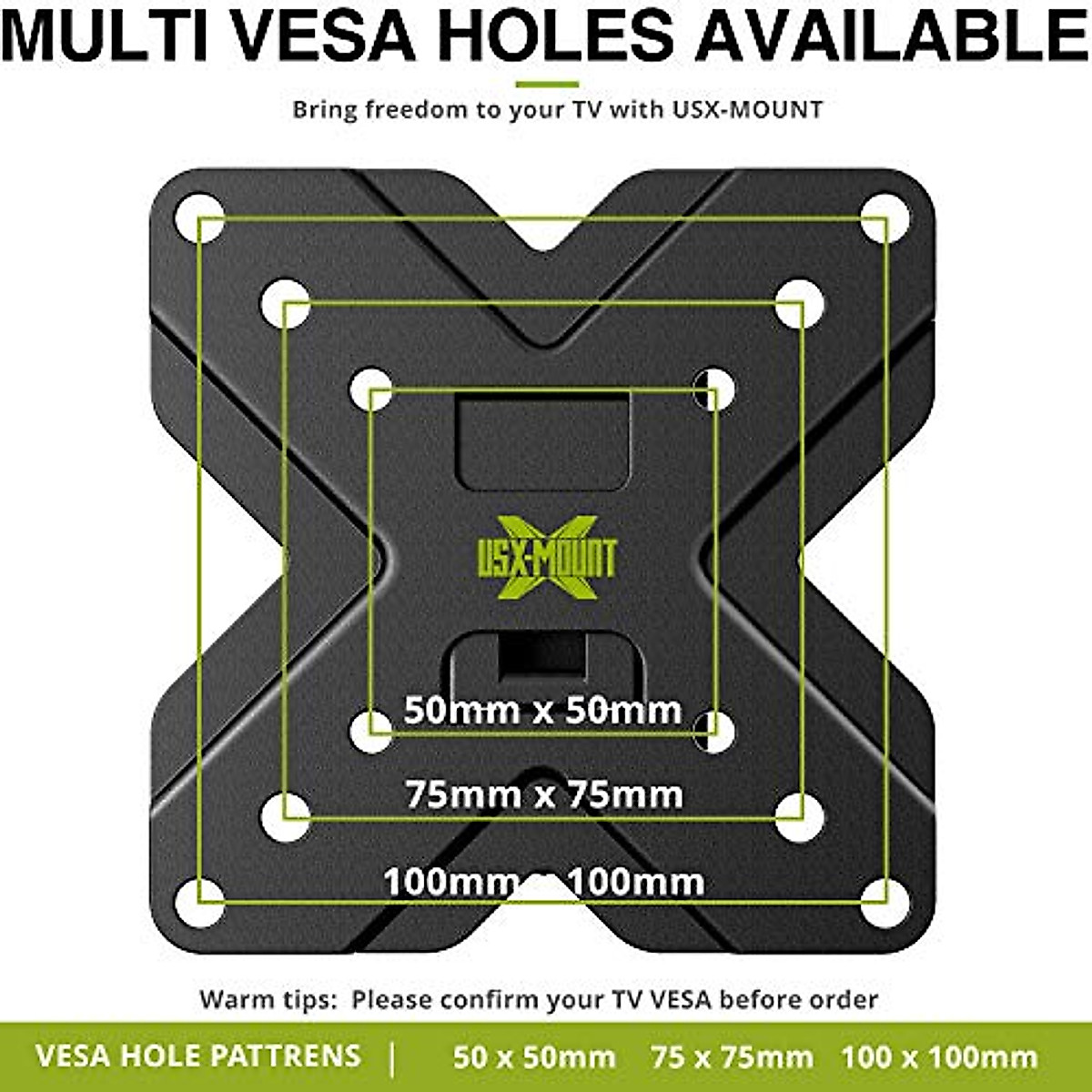 USX MOUNT TV Wall Mount Monitor Mount Bracket with Adjustable Tilt Swivel for 10inch to 26inch LED LCD OLED TVs and Monitors - VESA Size Up to 100x100mm and Weight Capacity Up to 22lbs-XMS002