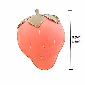 Cute Fruit Stuffed Strawberry Super Soft Girls Pillows，Soft Kawaii Strawberry Shaped Toy-Home Car Decoration Throw Pillow Birthday for Girls, Boys, Friends (9.84 in) (Green)