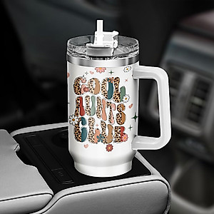 99OWL Cool Aunts Retro Leopard Nutrition Facts, Gift Daisy Black Handle Cups Print Heart Auntie Coffee For, Tumbler 40 Oz With Handle Lid And Straw, Aunt Gifts