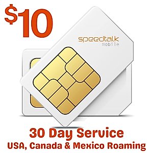 SpeedTalk Mobile $10 Tracker SIM Card Kit w/Unlimited Data for 4G GPS Tracking Devices locators Pet Senior Kids Car | 3 in 1 Simcard Standard Micro Nano | No Contract 30 Days Service Plan US Coverage