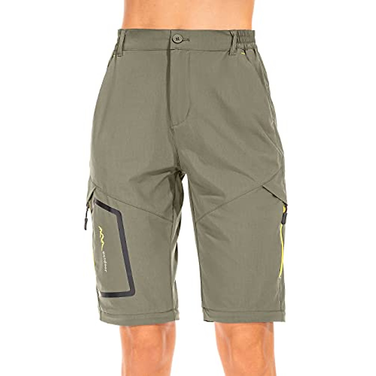 Women's Hiking Pants Zip-Off Convertible Quick Dry Lightweight Outdoor Fishing Pants with Zipper Pocketss #5818F-Light Green-8