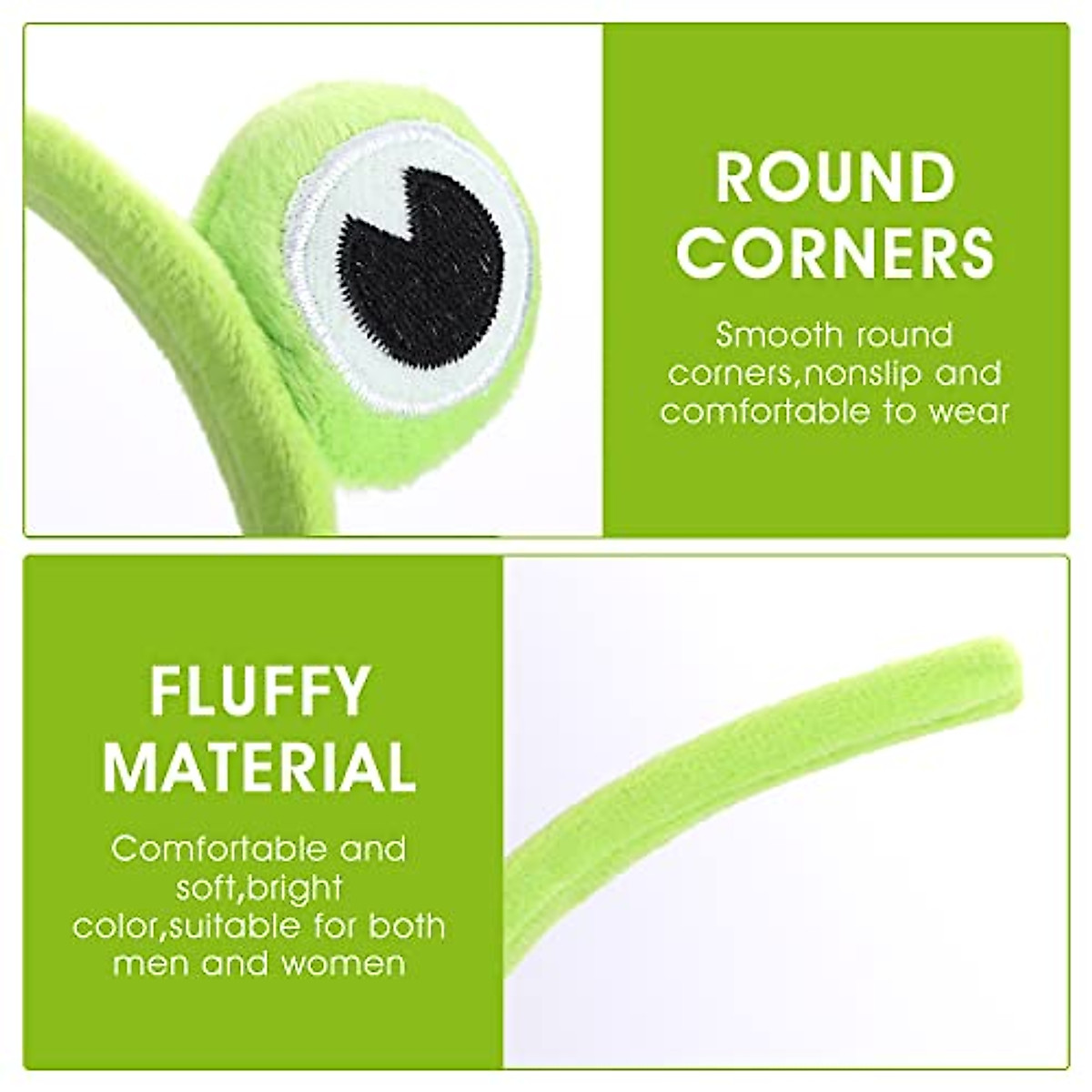 WLLHYF 1Pcs Cute Frog Headband Spa Headband Head Hoop Frog Eye Makeup Head Band Soft Elastic Hair Band for Washing Face Head Wrap Funny Hair Band for Girls Women Yoga Skincare Headbands