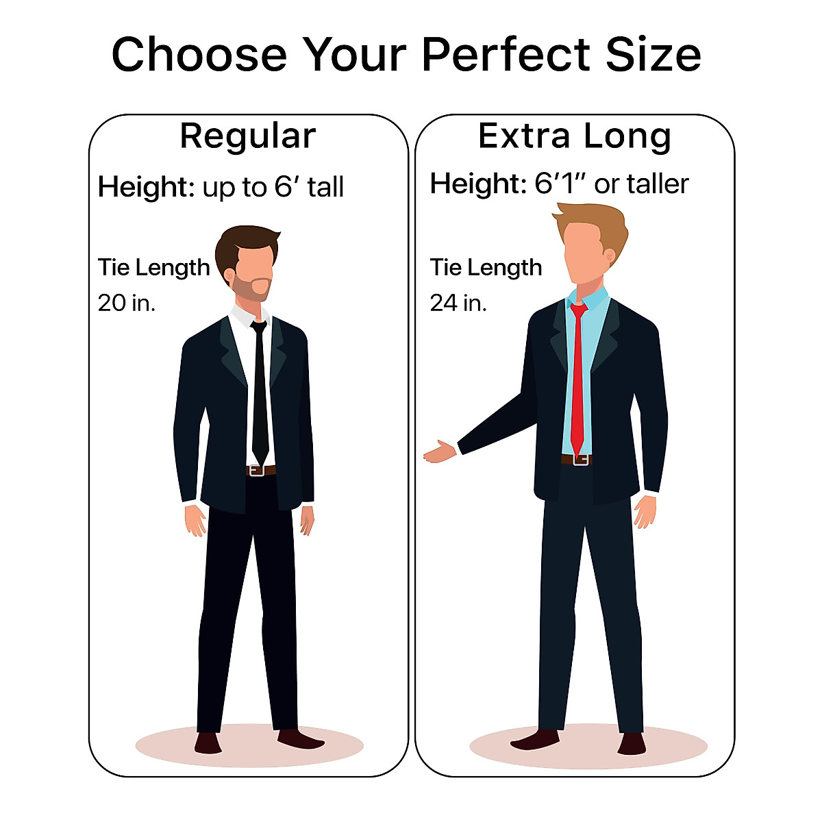 boxed-gifts Clip on Ties for Men - Premium Black Solid Color Clip on Tie