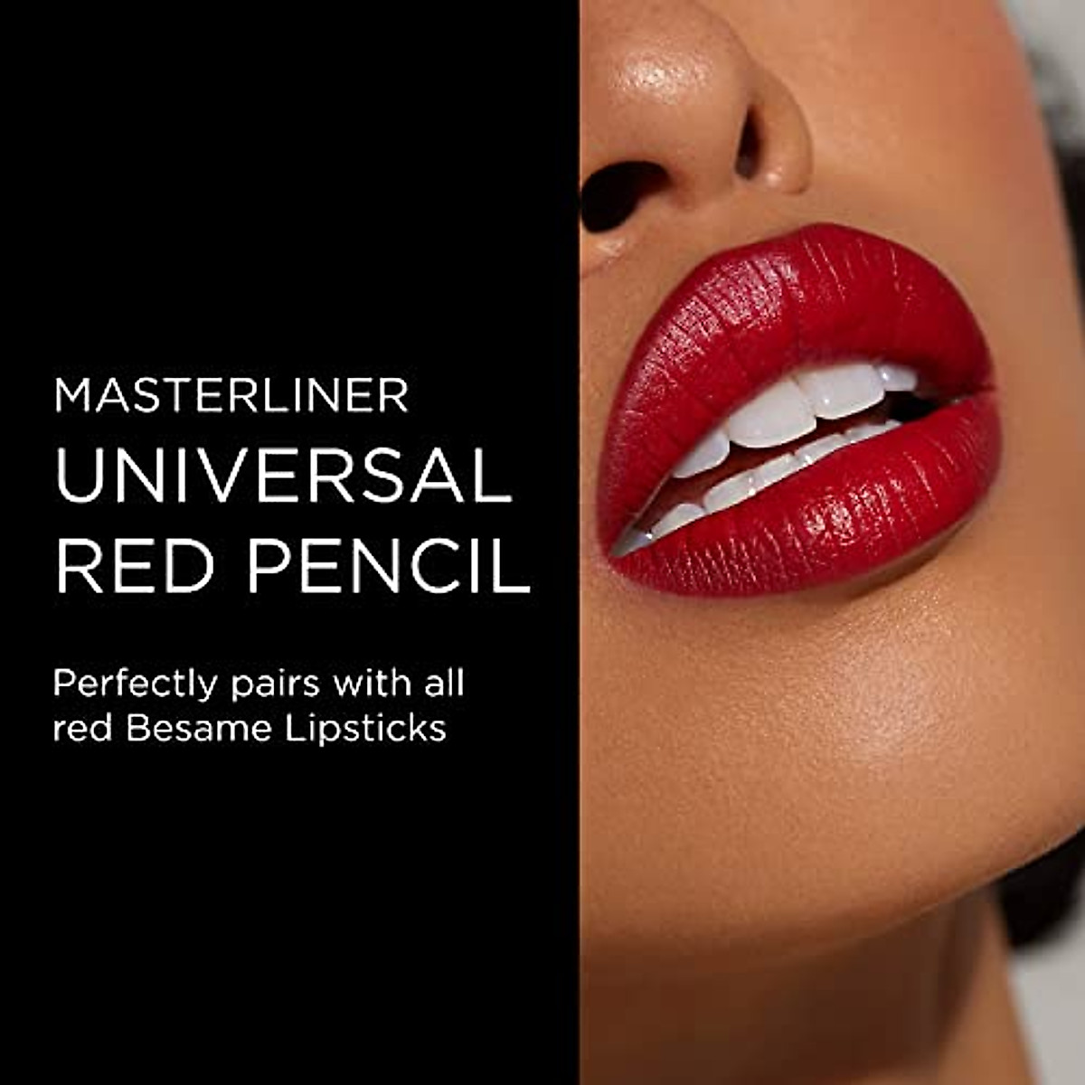 BESAME COSMETICS - MasterLiner Universal Red Lip Liner - Long Lasting Lip Pencil, Complements all Skin Tones - Pair with Your Favorite Besame Lipstick