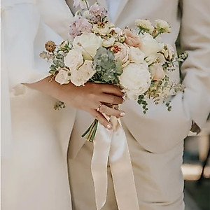 Simplegoal Double Face Dusty Pink Satin Ribbon 3/8 Inch X 50 Yards Polyester Dusty Pink Ribbons for Gift Wrapping Fabric Ribbon for Crafts Flower Bouquet Sewing Arts Wedding Party Decoration