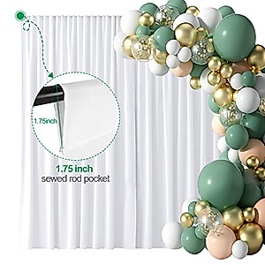 Emart 8.5x10ft White Photo Backdrop for Photography, Large Plain White Drapes Party Background Curtain | Polyester Fabric | White Screen Sheet Video Studio Portrait Photoshoot Parties