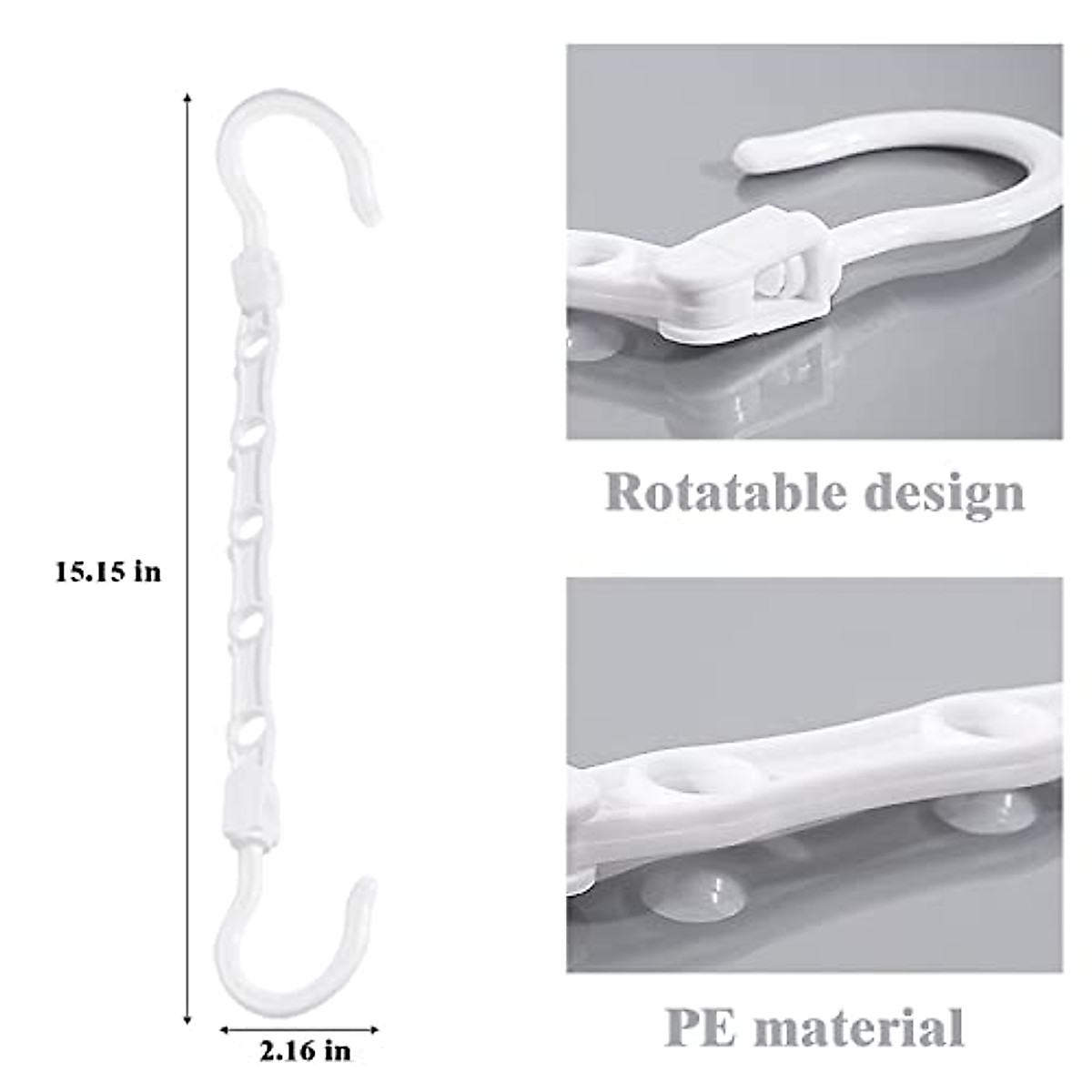Space Saving Hangers, 8 PCS 5 Holes Plastic Closet Organizers and Storage Shirt Organizer for College Dorm Room